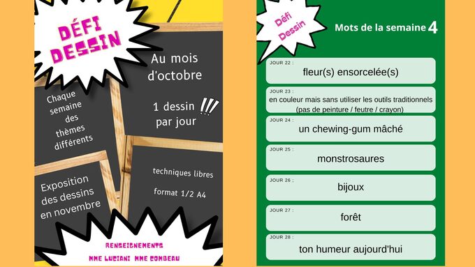 Défi de dessin du mois d'octobre - Mots de la semaine 4 - Actualités ...